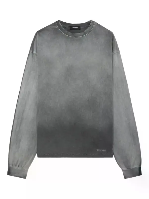 We11Done Long-sleeve Washed-effect T-shirt - Black