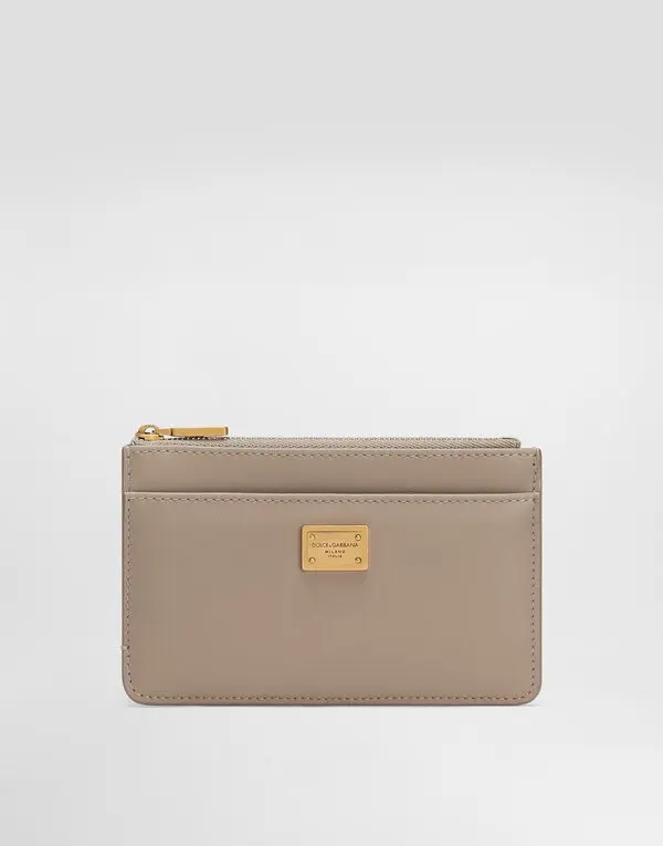 Dolce & Gabbana Plongé Calfskin Card Holder - Beige