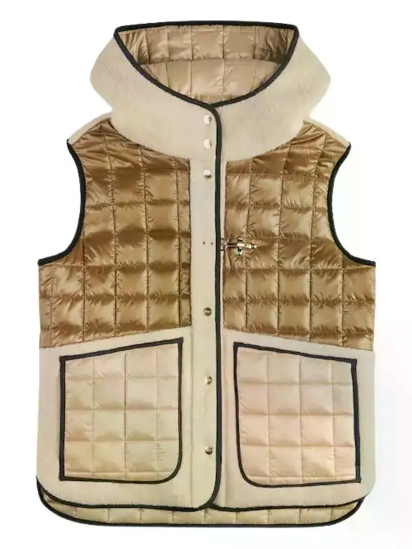 FAY Quilted Hooded Vest - Neutrals