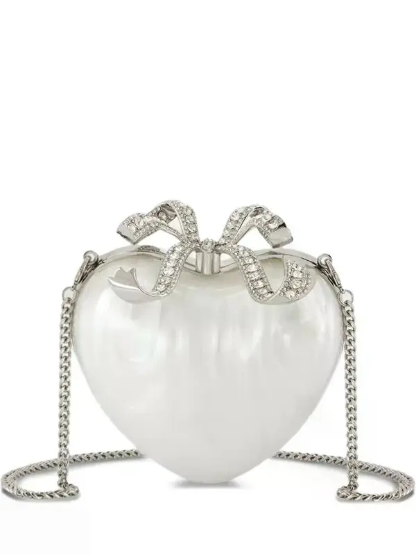 SELF-PORTRAIT Heart-shaped Crystal-embellished Clutch