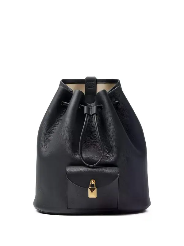 Loro Piana Leather Drawstring Backpack - Black