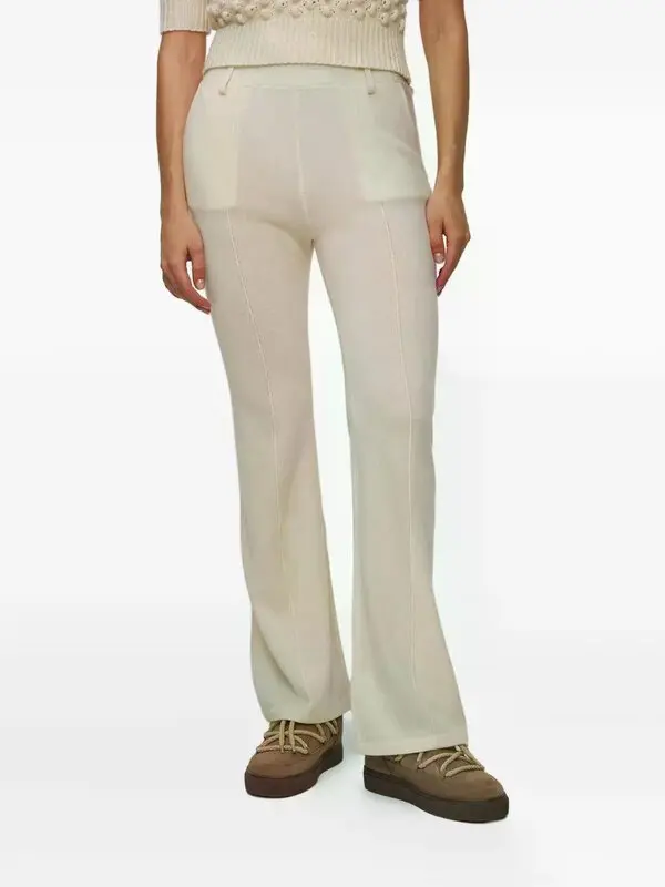 KUJTEN Flared Cashmere Trousers - Neutrals