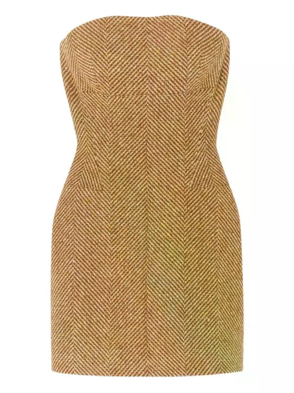 Ermanno Scervino Herringbone-pattern Bustier Dress
