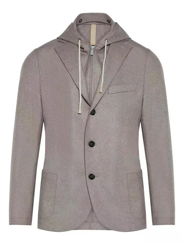 Eleventy Hooded Three-button Jacket