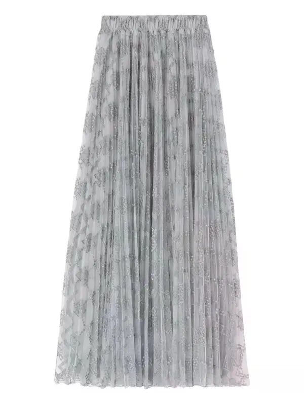 Ermanno Scervino Embroidered Pleated Midi Skirt