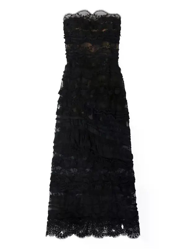 Ermanno Scervino Crystal-embellished Ruffled Midi Dress