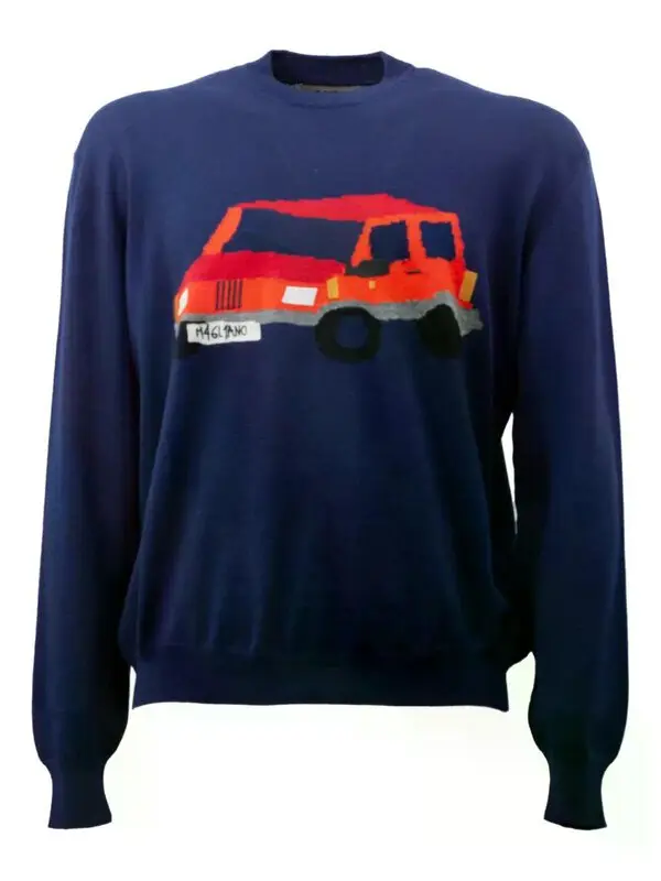 MAGLIANO Car-appliqué Wool Sweater