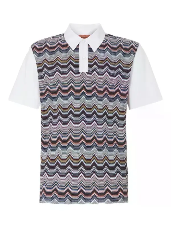 Missoni Chevron-pattern Polo Shirt - Grey