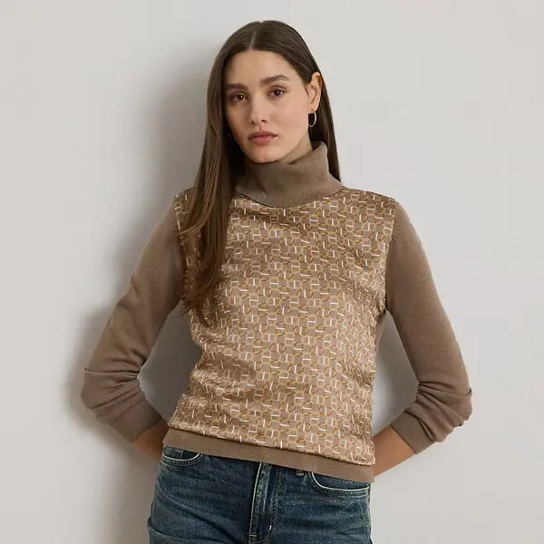 Ralph Lauren Geo-print Wool-blend Turtleneck Sweater