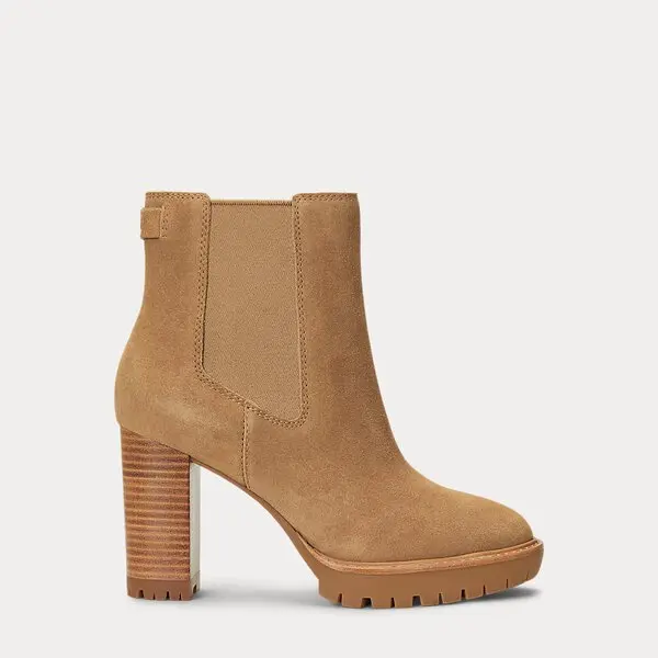 Ralph Lauren Layne Suede Bootie - Camel