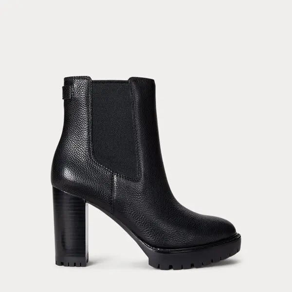 Ralph Lauren Layne Pebbled Leather Bootie