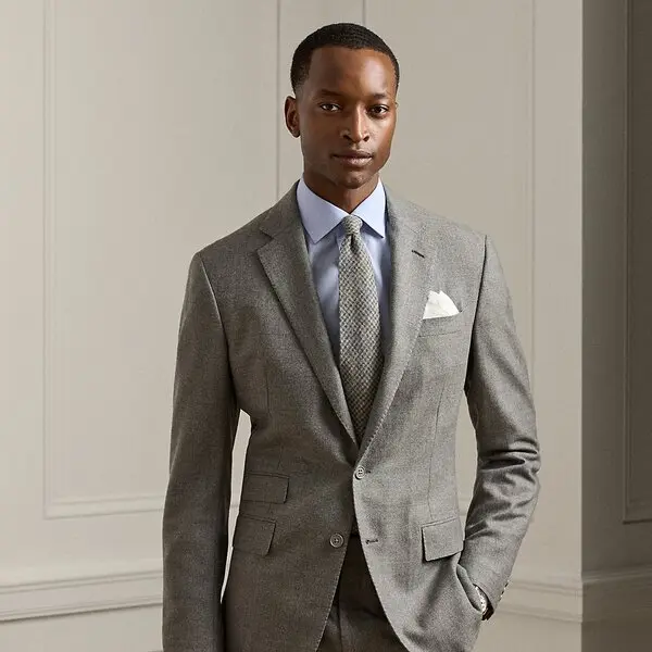 Ralph Lauren Kent Hand-tailored Wool Sharkskin Jacket