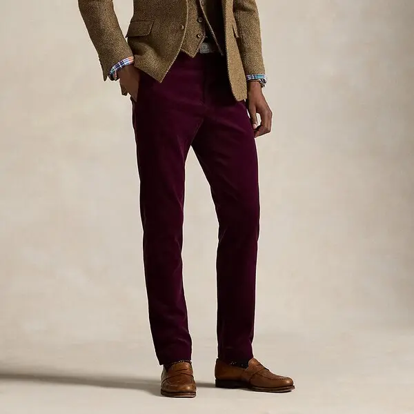 Ralph Lauren Andover Slim Fit Stretch Corduroy Pant - Ruby