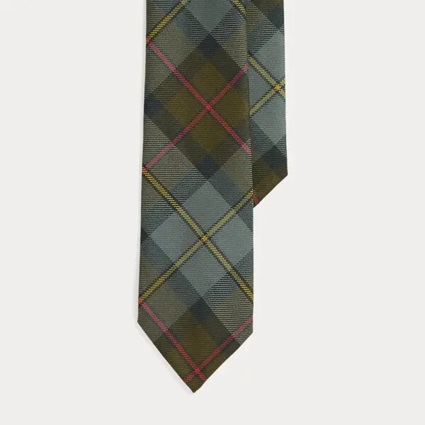 Ralph Lauren Tartan Wool Neck Tie - Olive Multi