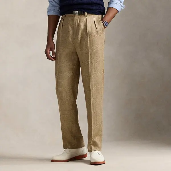 Ralph Lauren Whitman Relaxed Fit Glen Plaid Pant - Brown Glenplaid