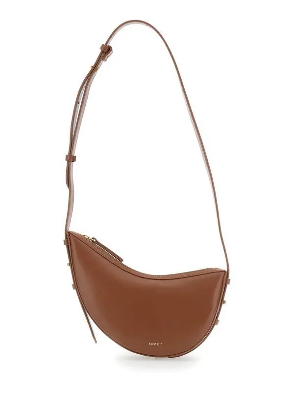 Soeur Mini Shoulder Bag With Asymmetric Design - Brown