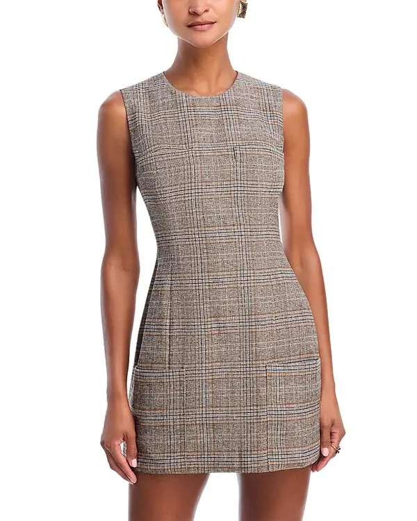 DANIELLE GUIZIO Rowan Tartan Mini Dress