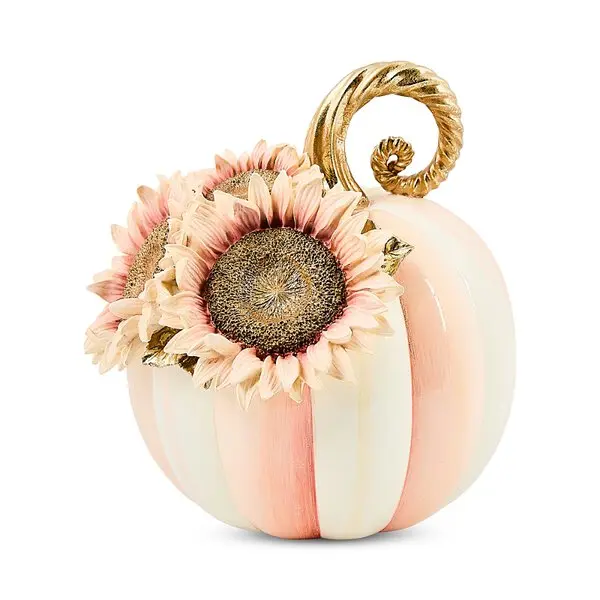 MACKENZIE-CHILDS Rosy Stripe Small Sunflower Pumpkin