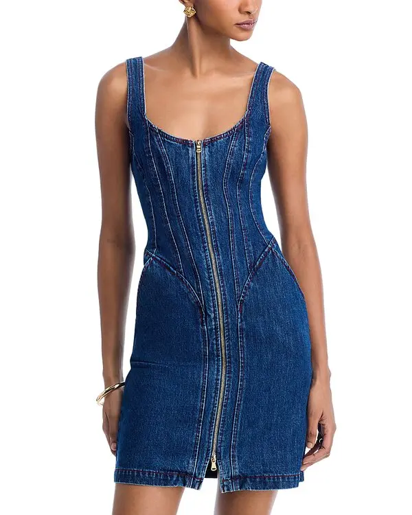L'Agence Jaxyn Corset Zip Dress - Rampart