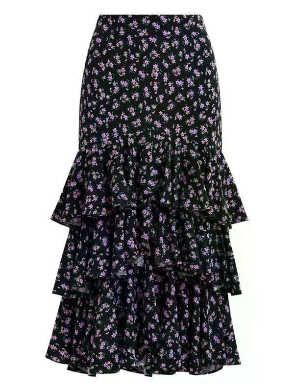 Essentiel Antwerp Floral-print Tiered Ruffle Skirt
