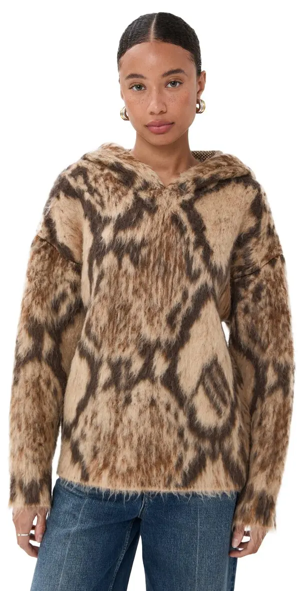 Attico Snakeskin Print Pullover