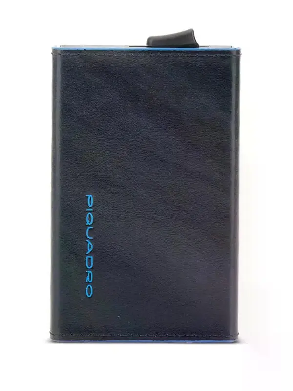 PIQUADRO Sliding-system Leather Cardholder - Blue
