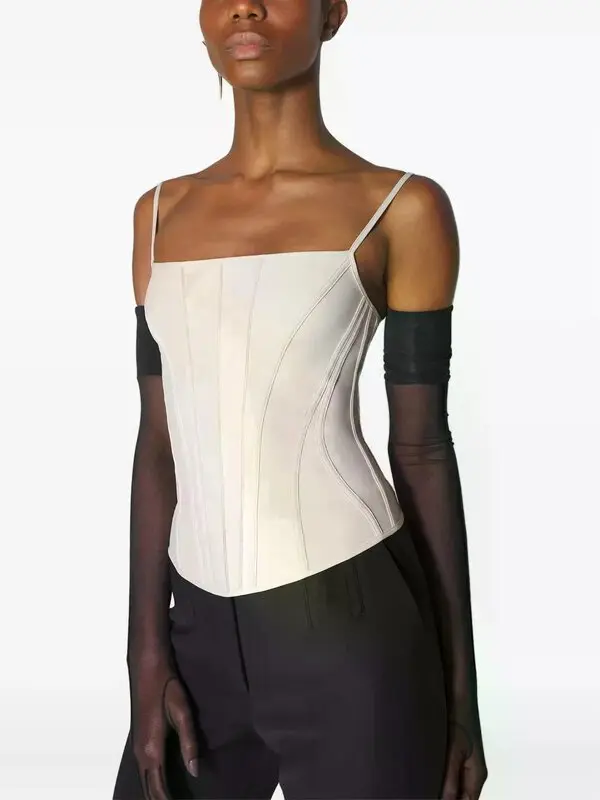 MUGLER Seamed-panelled Corset Top