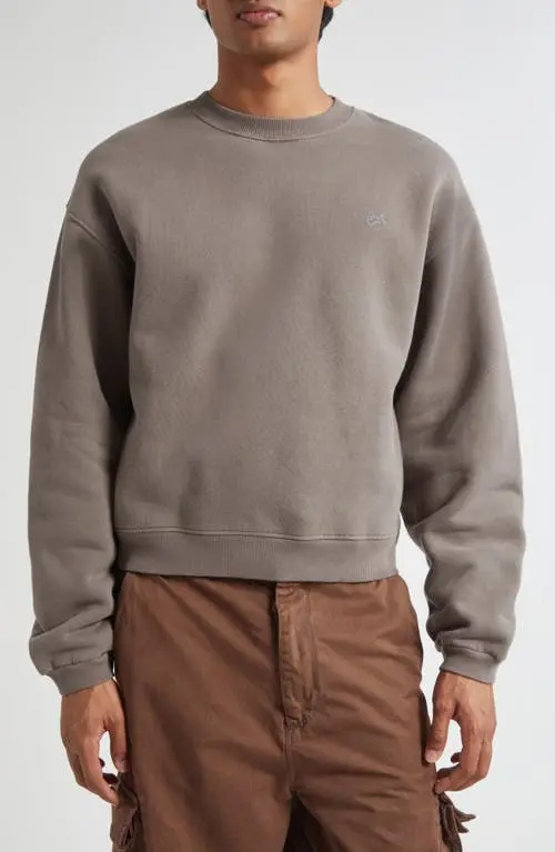 ERL Gender Inclusive Script Embroidery Cotton Sweatshirt - Taupe