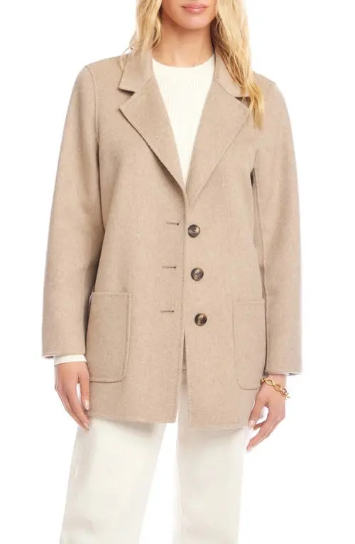 Karen Kane Oversized Brushed Wool Blend Blazer - Wheat