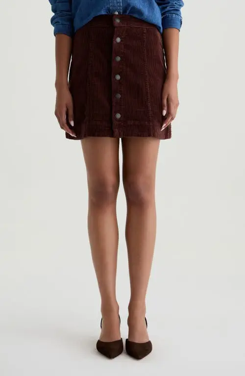 Ag Evie Button Front Corduroy Skirt