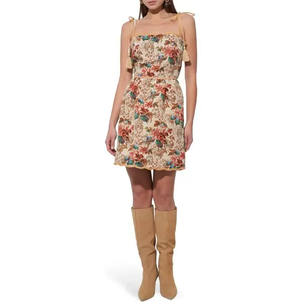 Adelyn Rae Cindy Floral Tapestry Mini Dress