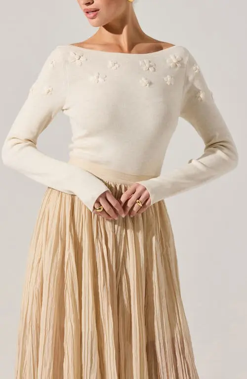 Astr The Label Floral Embroidery Sweater