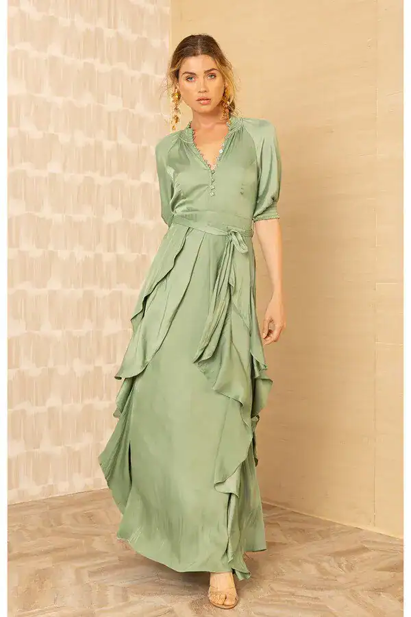 solid green maxi dress Zimmermann 