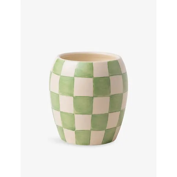 PADDYWAX Checkmate Cactus Flower Scented Candle With Checkered Porcelain Vessel 311g