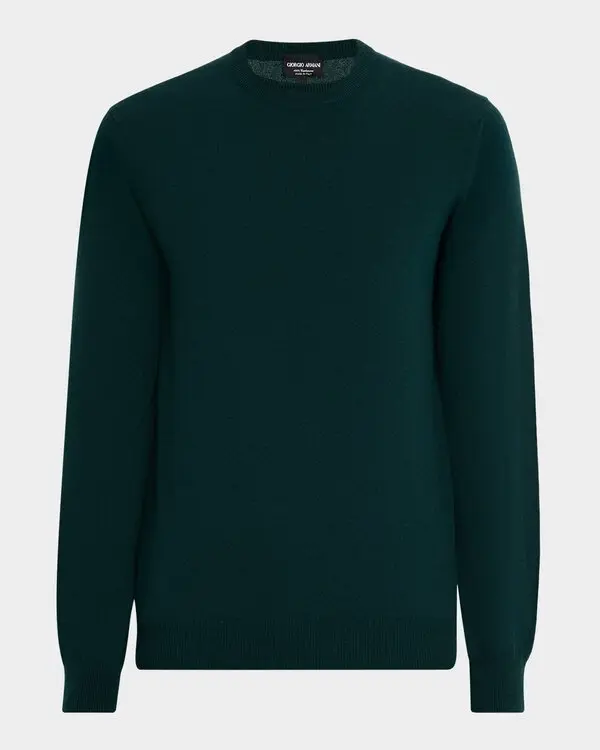 Giorgio Armani Cashmere Crewneck Sweater - Solid Dark Grey
