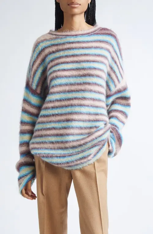 ZANKOV Lewis Stripe Mohair & Alpaca Blend Sweater