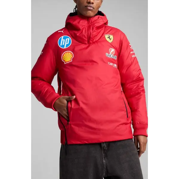 PUMA Scuderia Ferrari Team Motorsport Reversible Hooded Popover Jacket