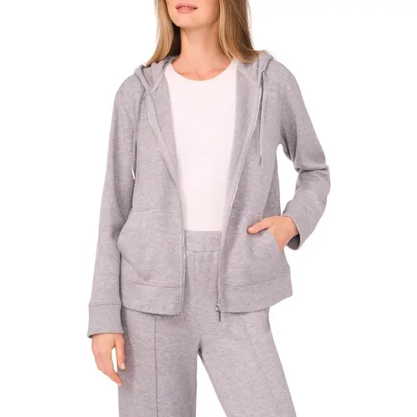 Vince Camuto Relaxed Fit Zip-up Hoodie - Granite