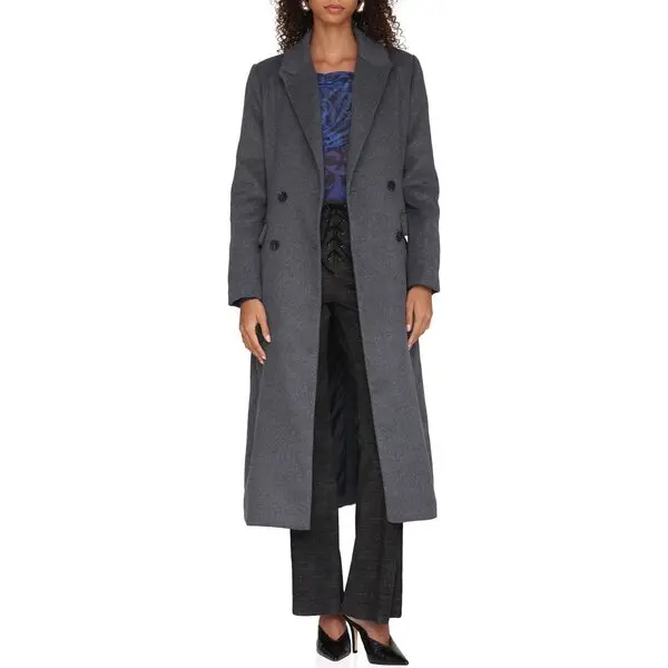 Avec Les Filles Relaxed Double-breasted Coat - Grey
