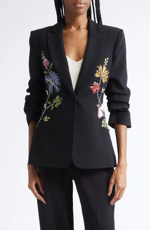 Cinq À Sept Sequin Floral Blazer