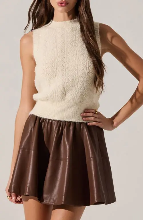 Astr The Label Pernille Ruffle Sleeveless Sweater