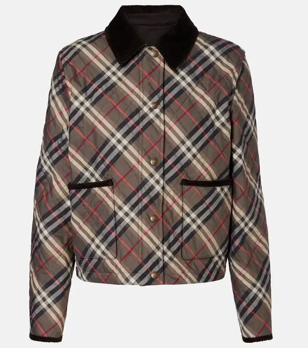 Burberry Check Quilted Cotton Jacket