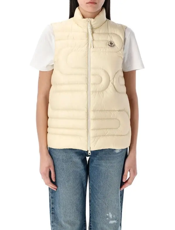Moncler Xihu Snake-quilted Down Gilet - White