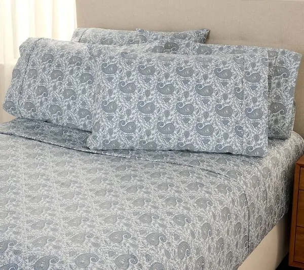HOME REFLECTIONS 1200tc Cotton Blend Sheet Set W/ Extra Cases