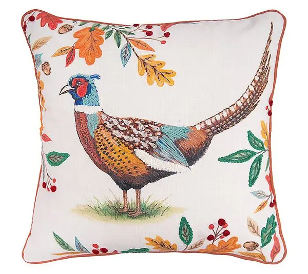 VALERIE PARR HILL 16' X 16' Harvest Pheasant Throw Pillow Vale Rie