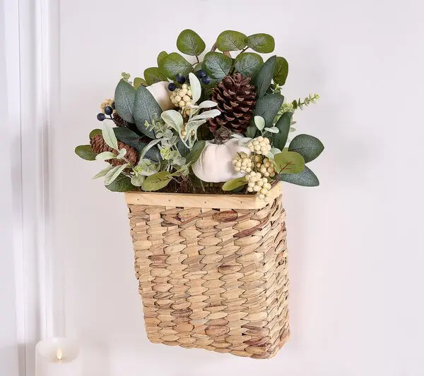 HOME REFLECTIONS 22' Autumn Pumpkin Leafhang Basket