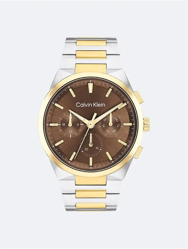 Calvin Klein Multifunction H-link Bracelet Watch - Brown / Multi