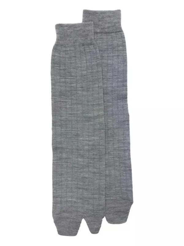 MAISON MARGIELA Ribbed Wool Socks - Grey