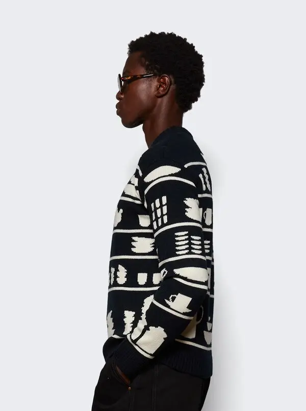 JW Anderson Crockery Jacquard Jumper - Black And White