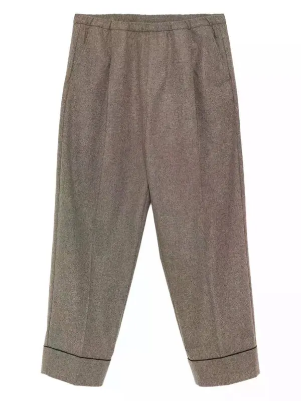 CROQUIS Wool Straight-leg Trousers - Brown